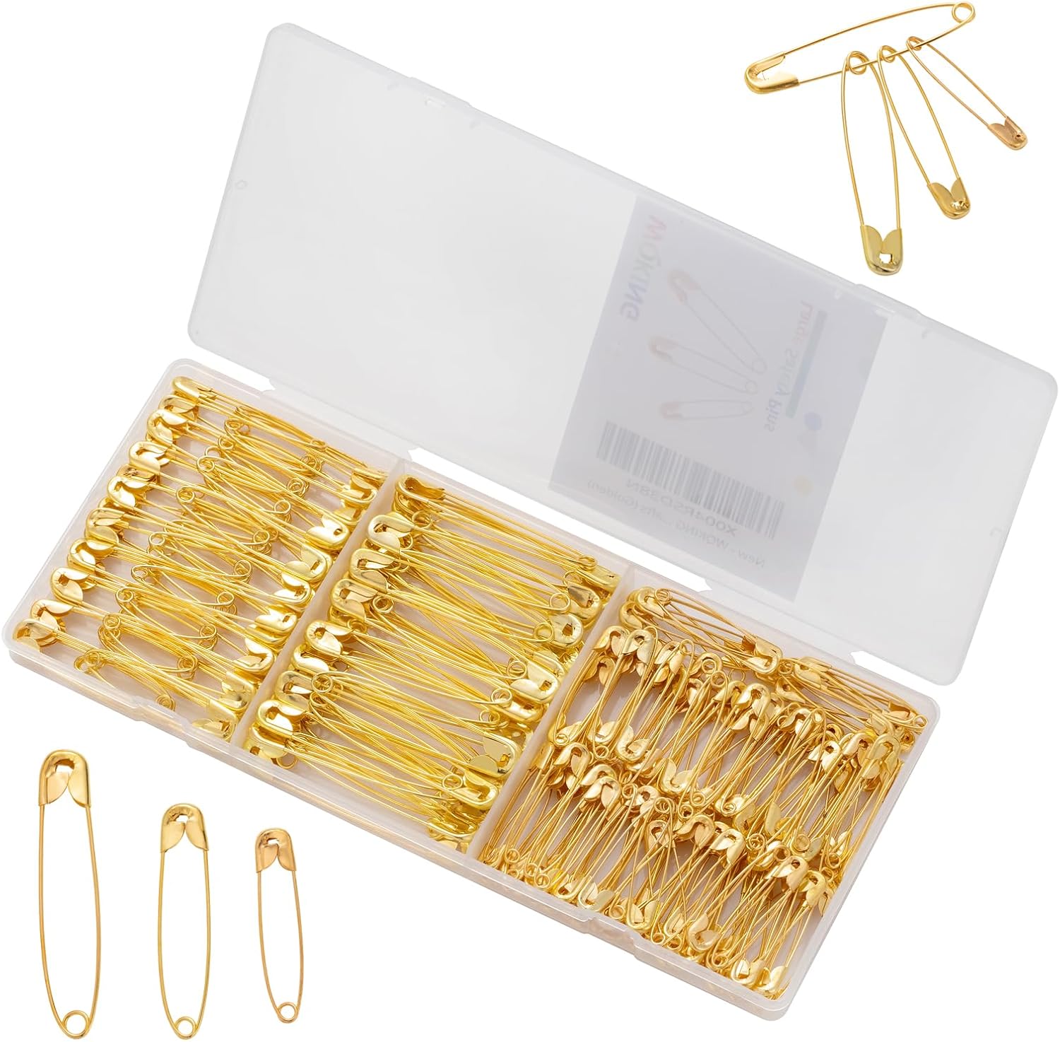 Amazon.com: WQKING Safety Pins - 270 Assorted Sizes Bulk Pins - Large ...