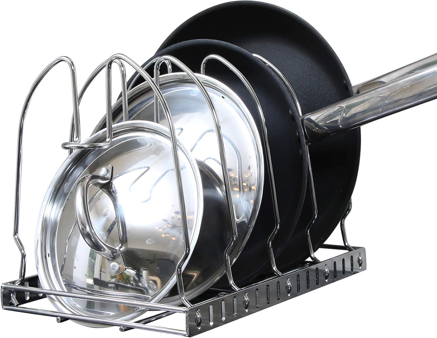 Amazon.com - Smart Design Heavy Duty Adjustable Pan & Lid Storage Rack ...