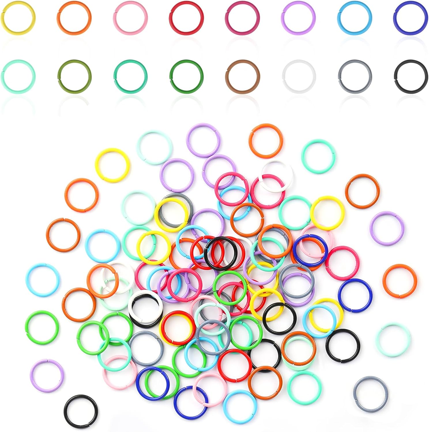 Amazon.com: 160pcs Colored Jump Rings, Colorful Iron Open Jump Rings ...