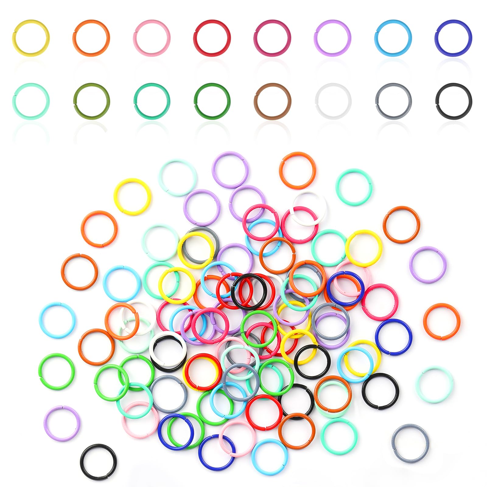 Amazon.com: 160pcs Colored Jump Rings, Colorful Iron Open Jump Rings ...