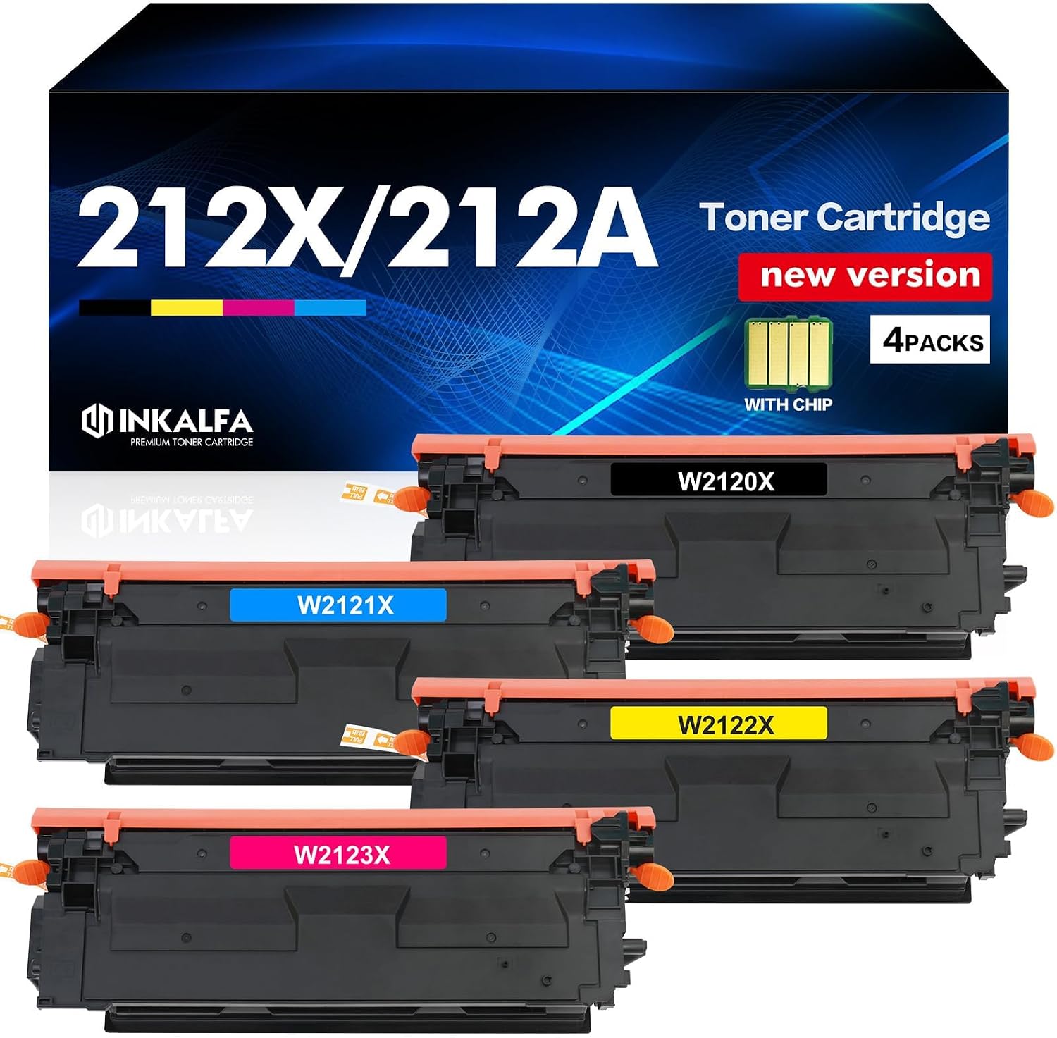 Amazon.co.jp: 212X 212A トナーカートリッジ 4個パック (チップ付き) HP 212X 212A W2120A ...