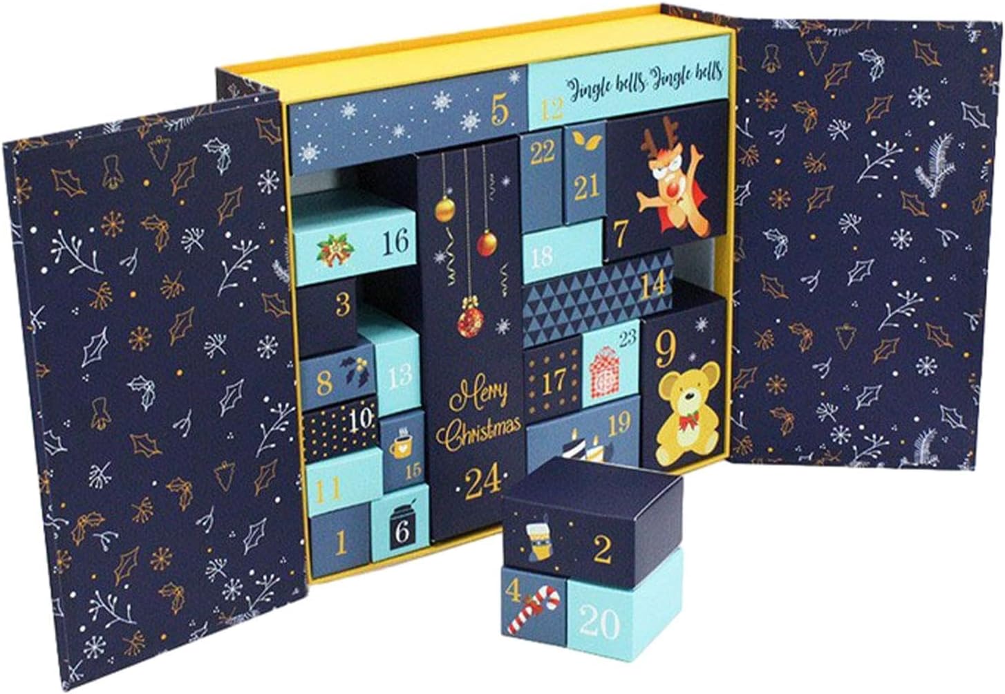 24 Empty Boxes Advent Calendar, Fillable DIY Christmas Advent Calendar ...