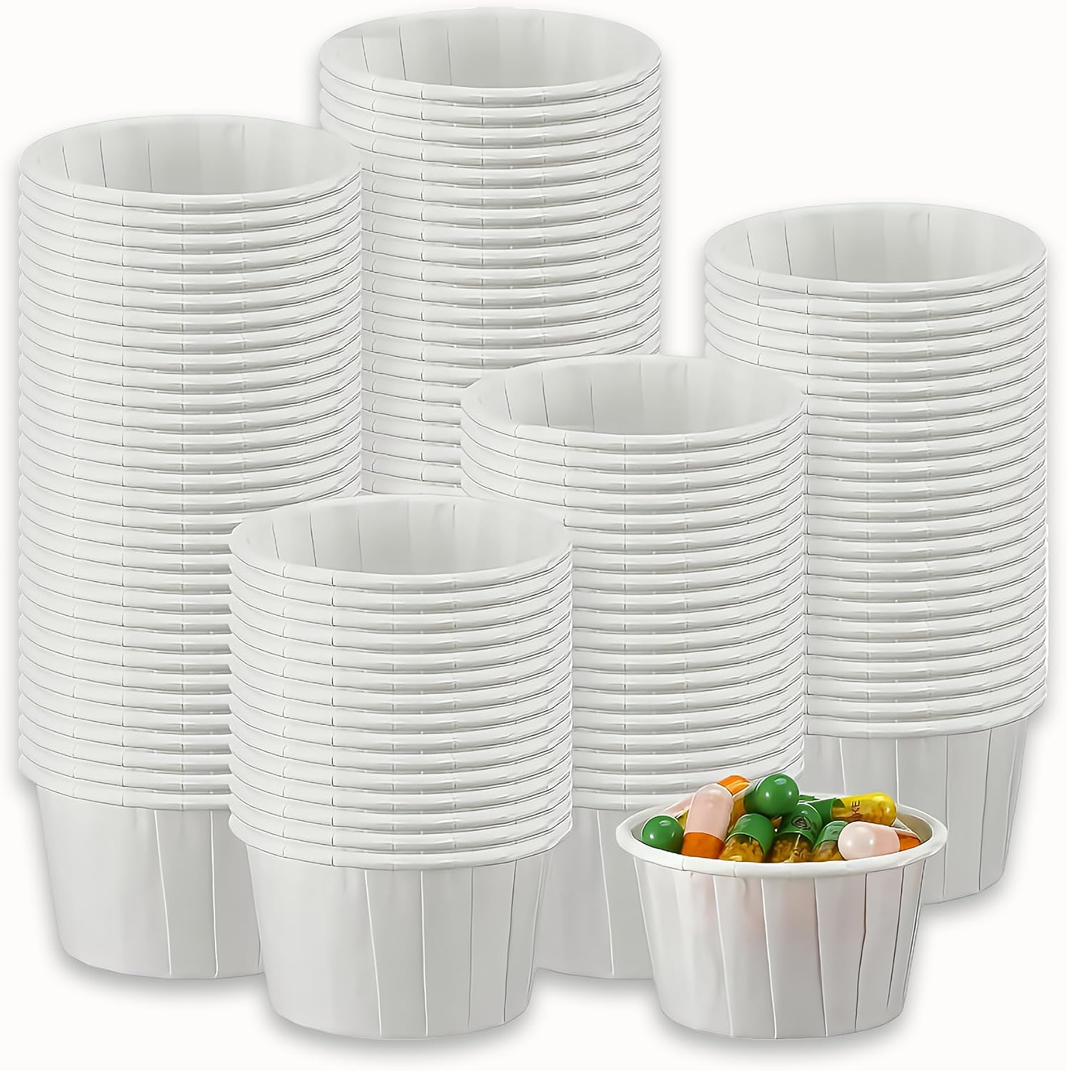 AIBULO 250PCS Wax Paper Medicine Pots 28ml – Disposable Small Cups for ...