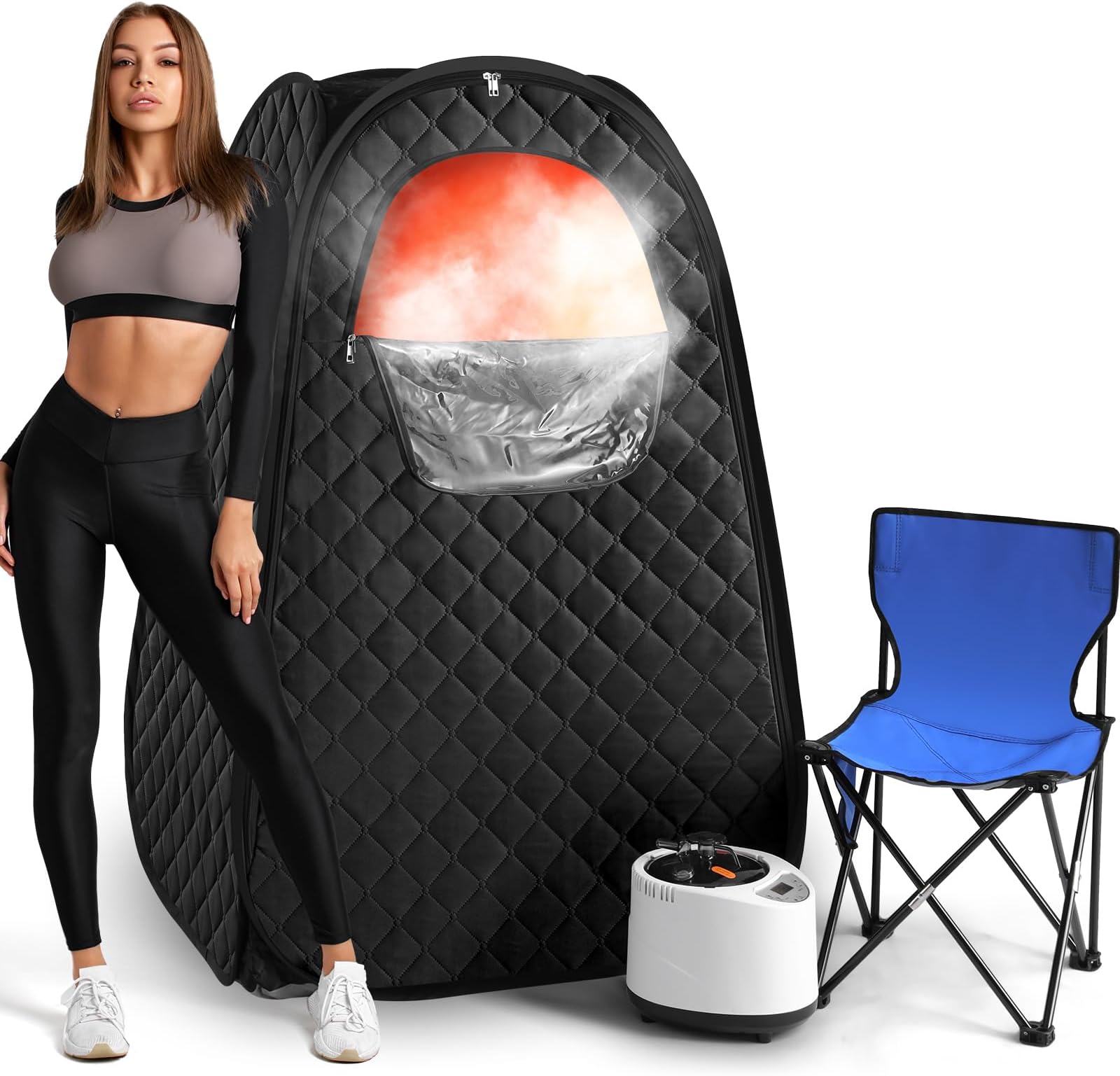 Amazon.com : VEVOR Portable Steam Sauna Tent Personal Sauna Blanket Kit ...