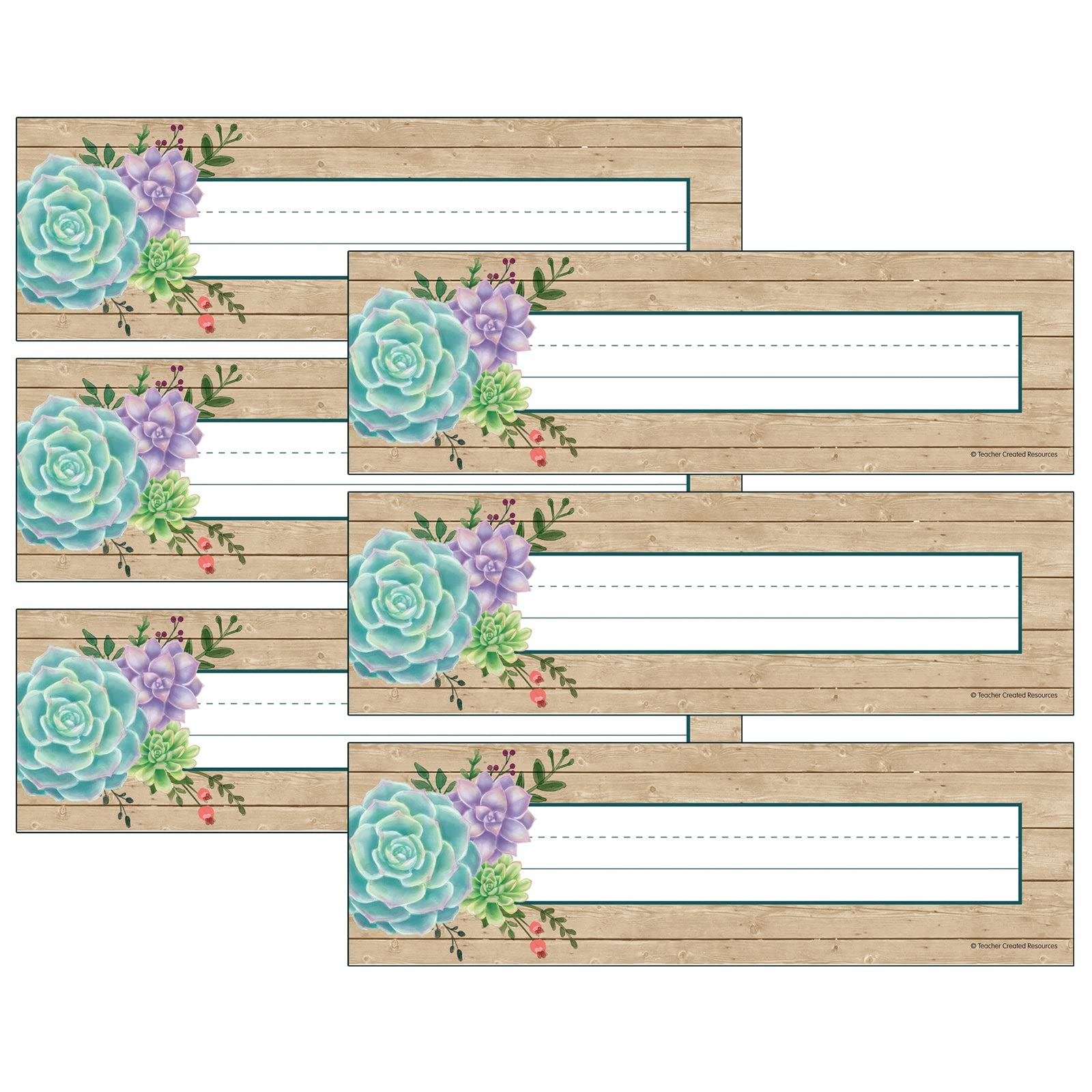 Student Name Plates Multicolor Teacher Created Resources Rustic Bloom ...
