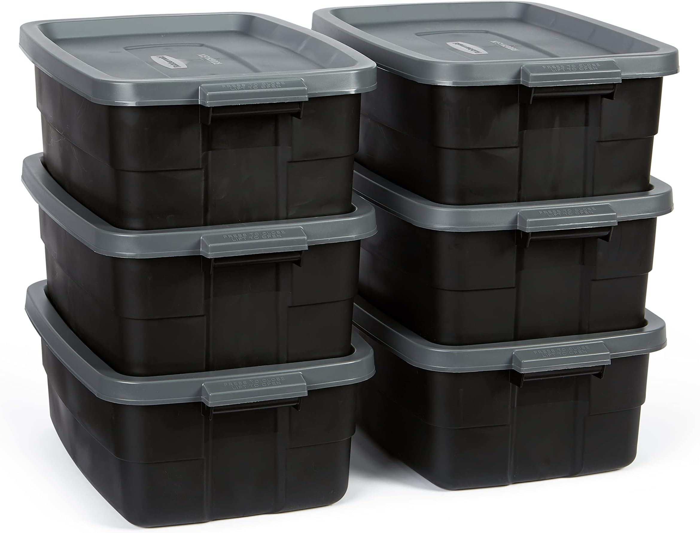 Rubbermaid Roughneck Lot de 6 bacs de rangement empilables durables ...