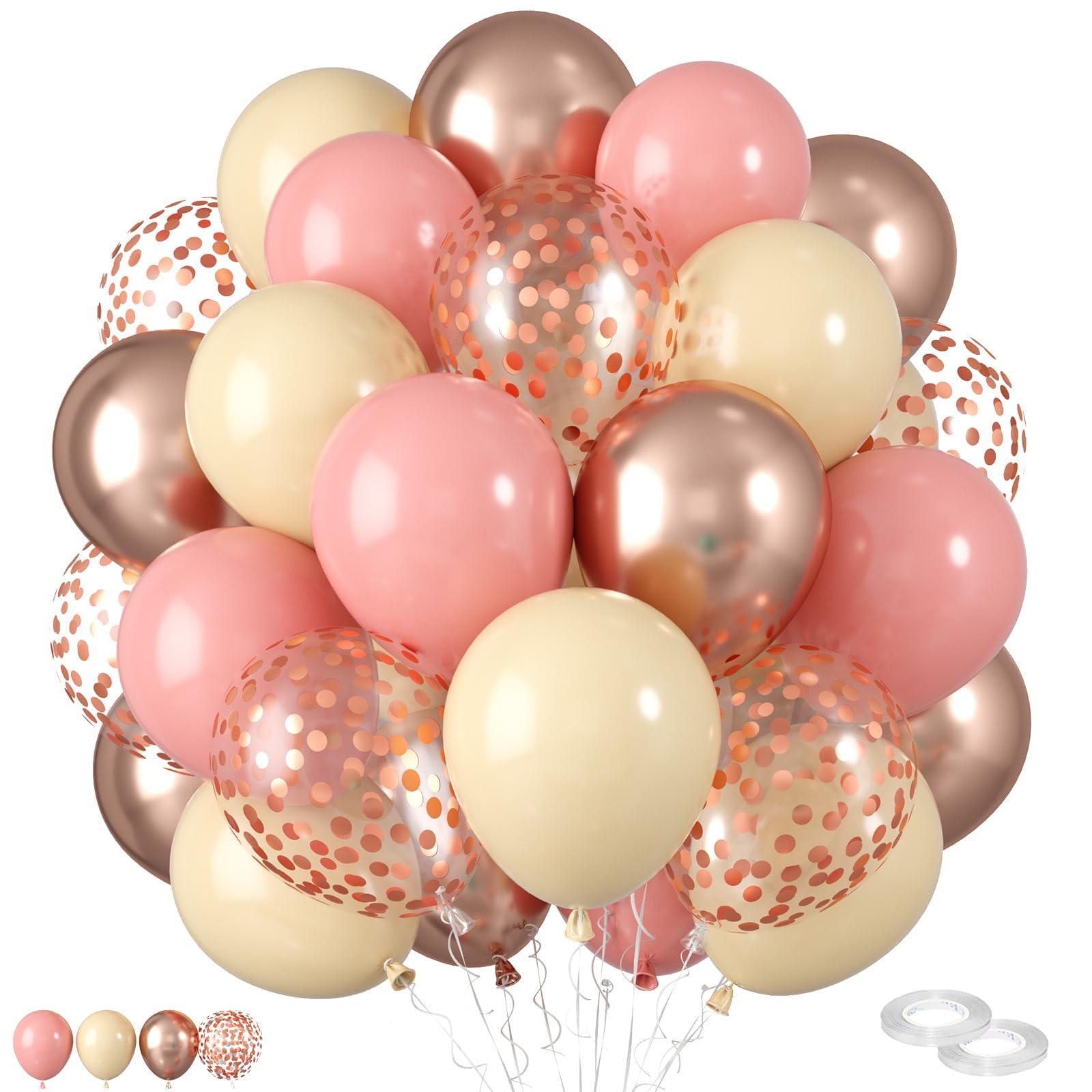 Snapklik.com : Dusty Pink Balloons,60 Pcs 12 Inches Blush Pink Rose ...