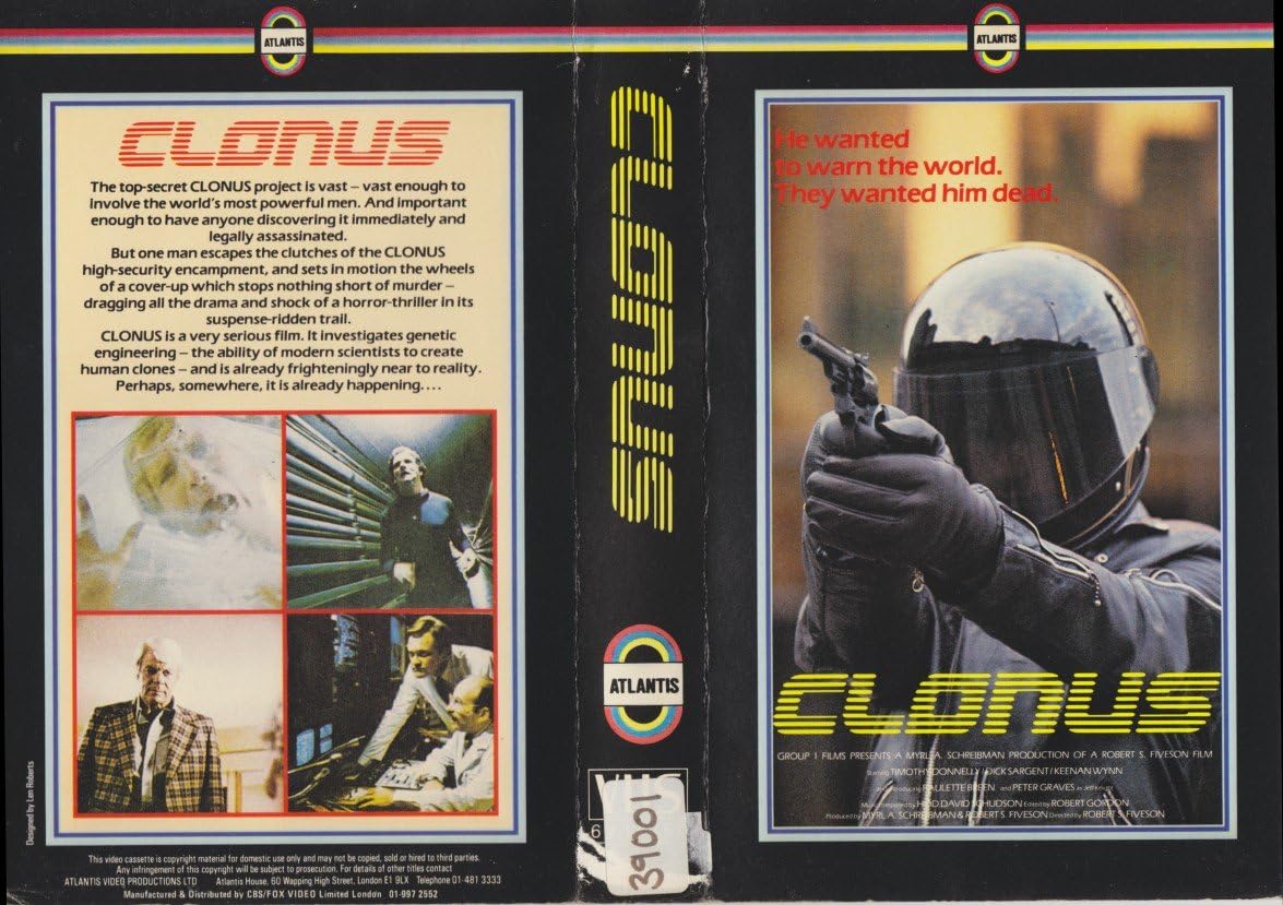 Clonus (AKA Parts the Clonus Horror) AVP Pre-Cert Release (Video Tape ...