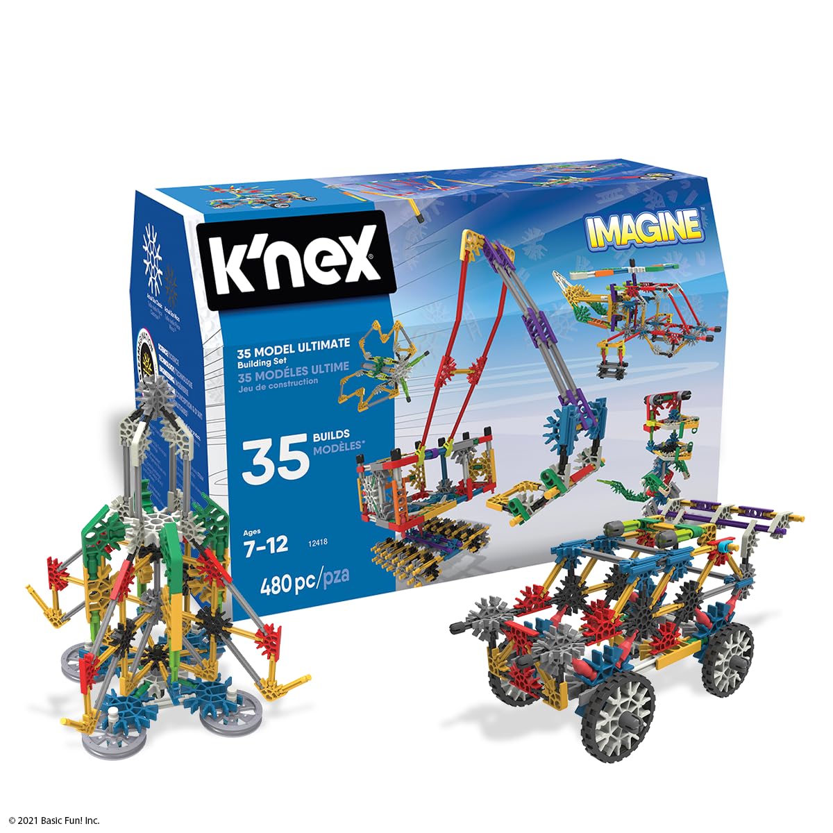 Amazon.com: K’NEX – 35 Model Building Set – 480 Pieces – For Ages 7 ...