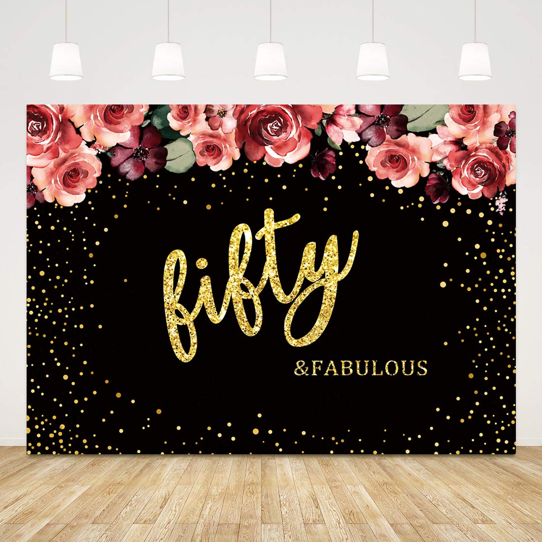 Buy 50th Birthday Backdrop for Women Fifty and Fabulous Photography ...