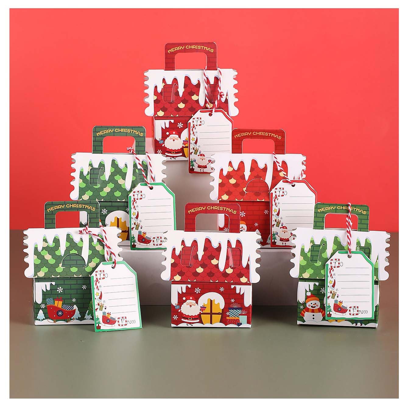 Amazon.com: Febvao 24 Pcs Mini Christmas Party Favor Boxes Gift Bags ...