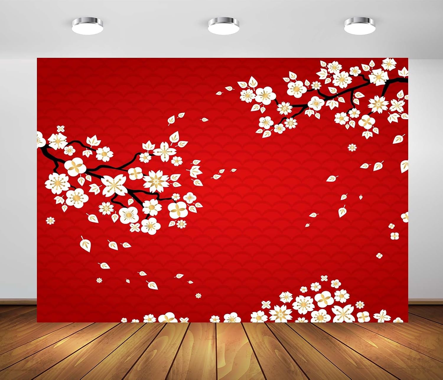 Amazon.com : BELECO 7x5ft Fabric Chinese New Year Backdrop Cherry ...