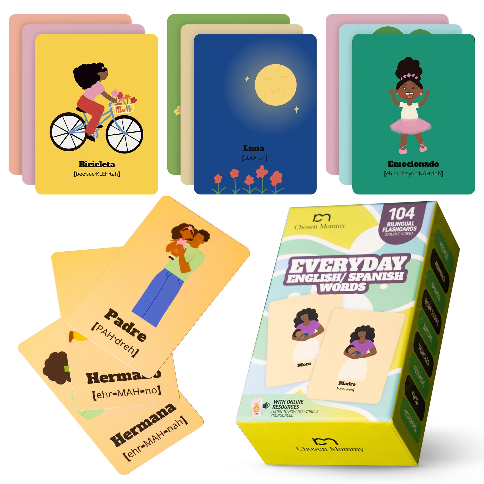 Amazon.com: Everyday Spanish Flash Cards - 104 Bilingual English ...