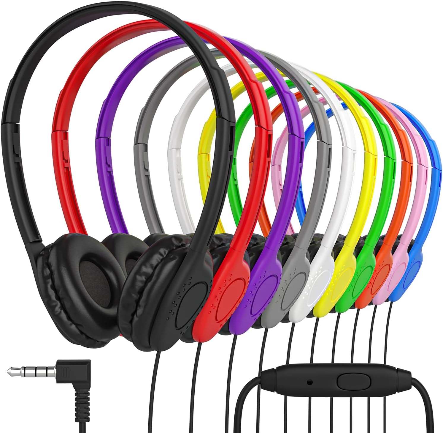 Amazon.com: Maeline Bulk Headphones with Microphone, On Ear Stereo ...