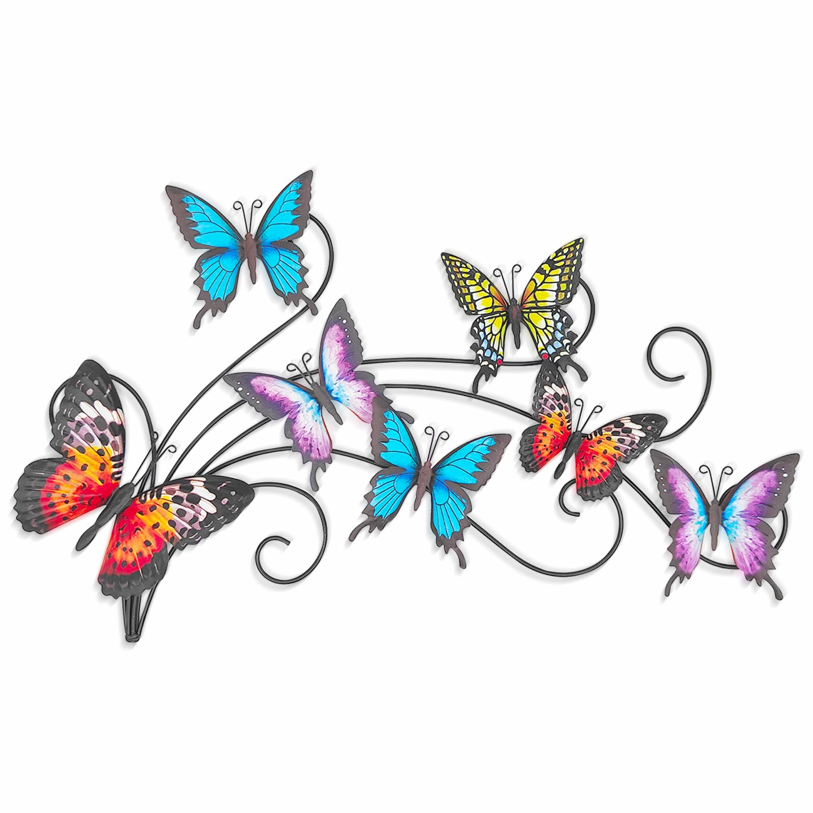 Amazon.com: POXOHO Metal Butterfly Wall Decor, 22"×13.3" Hanging ...