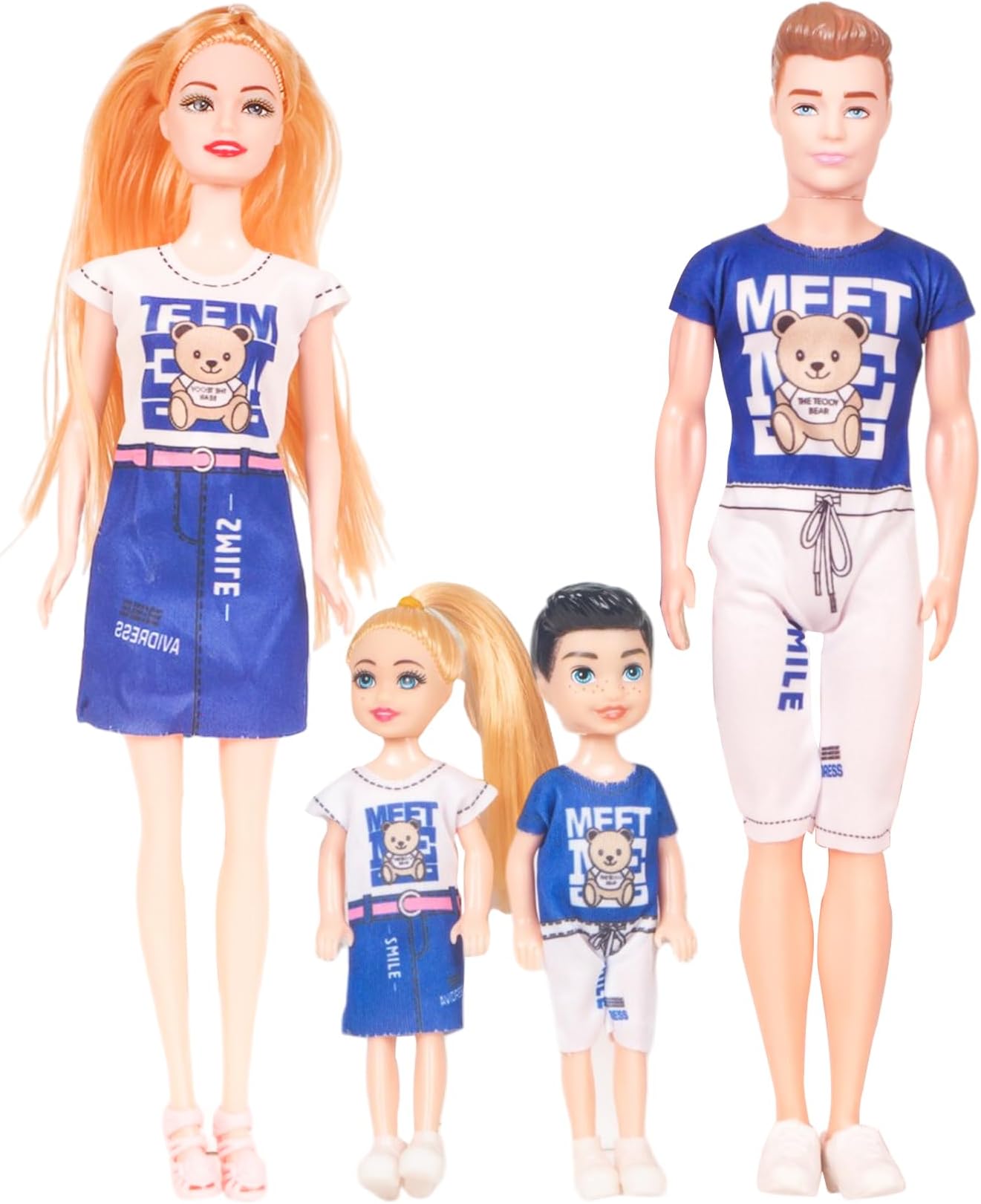 EUPHORIA Toys Family Doll Playset Set Includes Mom. Dad, Daughter & Son ...