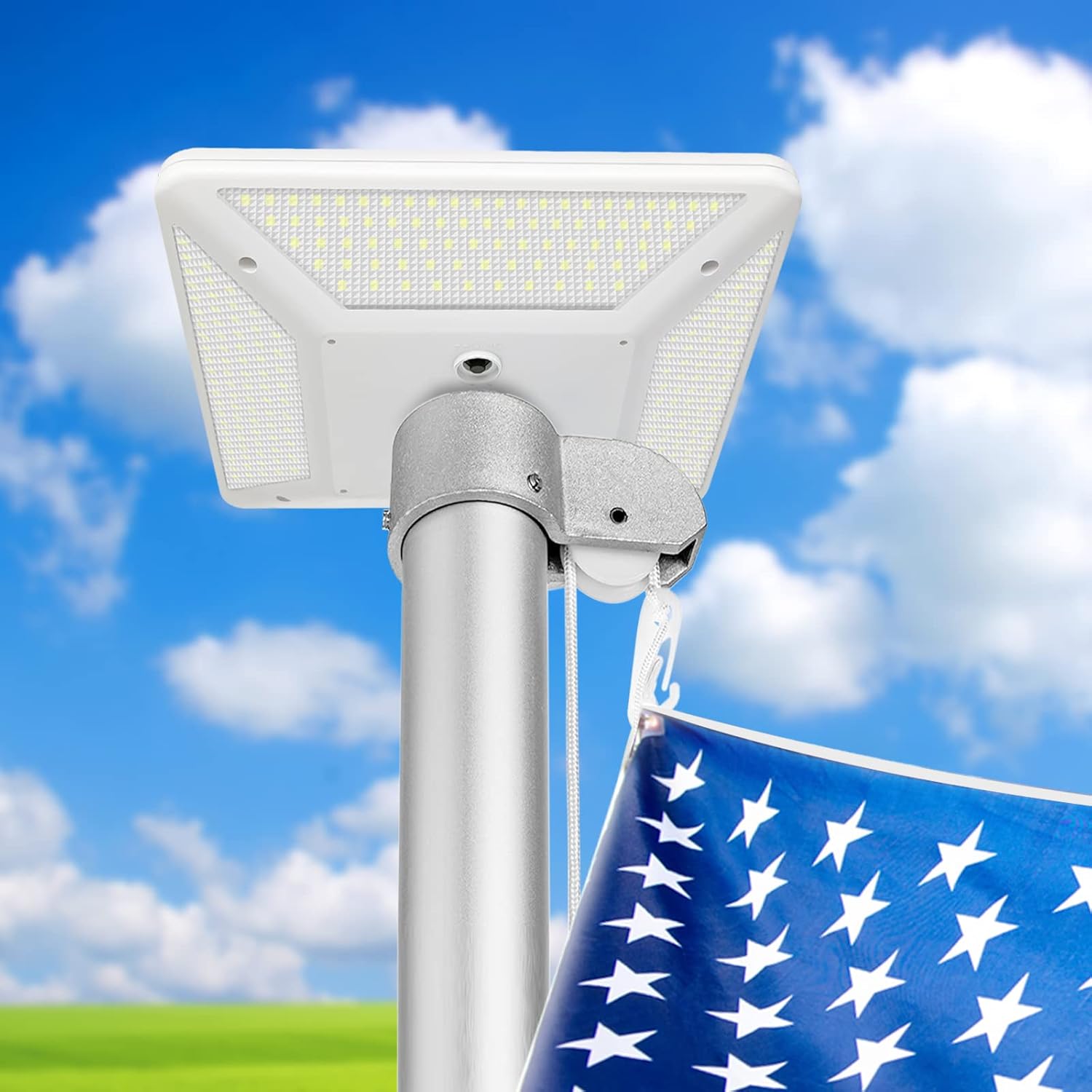 Amazon.com: Flag Pole Light Top Mount Outdoor 320 LED Flags Lights 100% ...