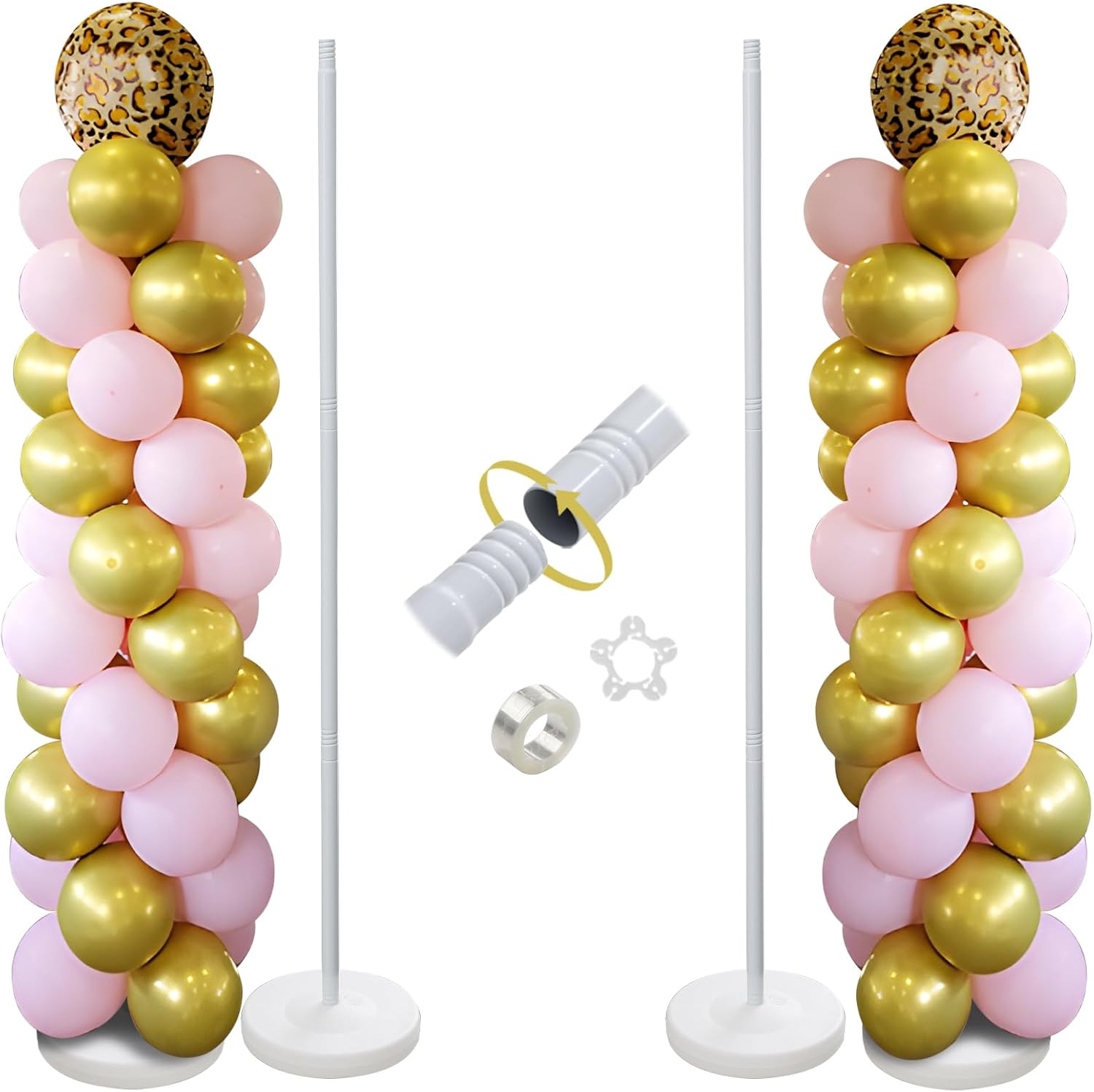 Amazon.com: Balloon Column Stand Kit Set of 2, 56 Inch Height Adjustable Splicing Metal Balloon ...