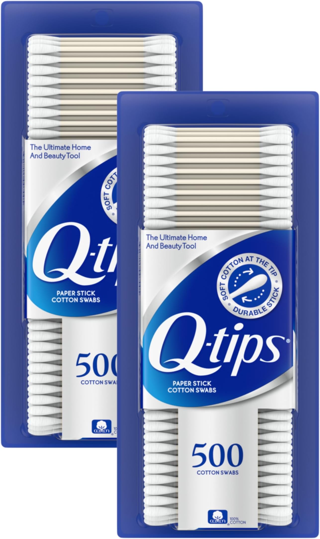 Amazon.com: Q-tips Cotton Swabs, 500 Count (Pack of 2) : Beauty ...