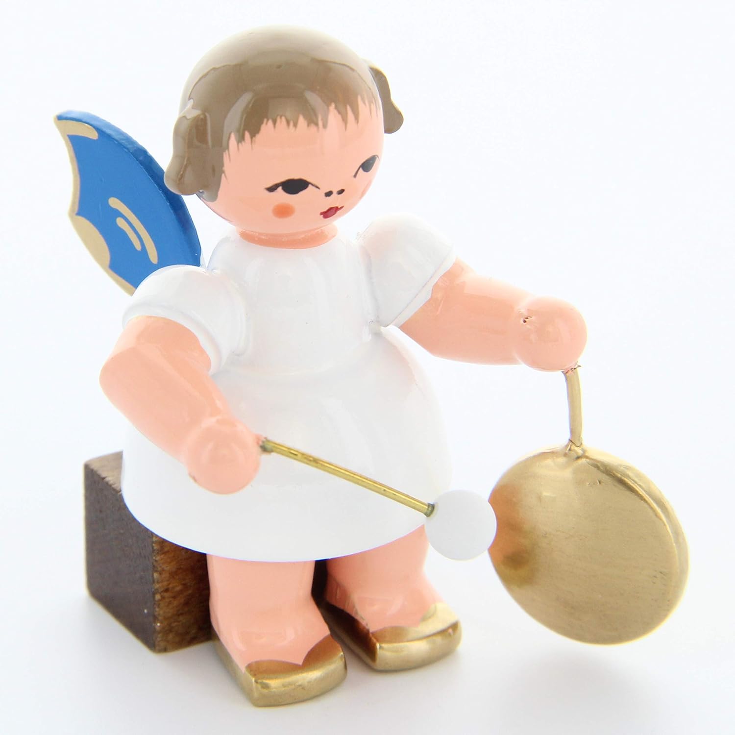 Amazon.com: German Christmas Angel with small gong - Blue Wings ...