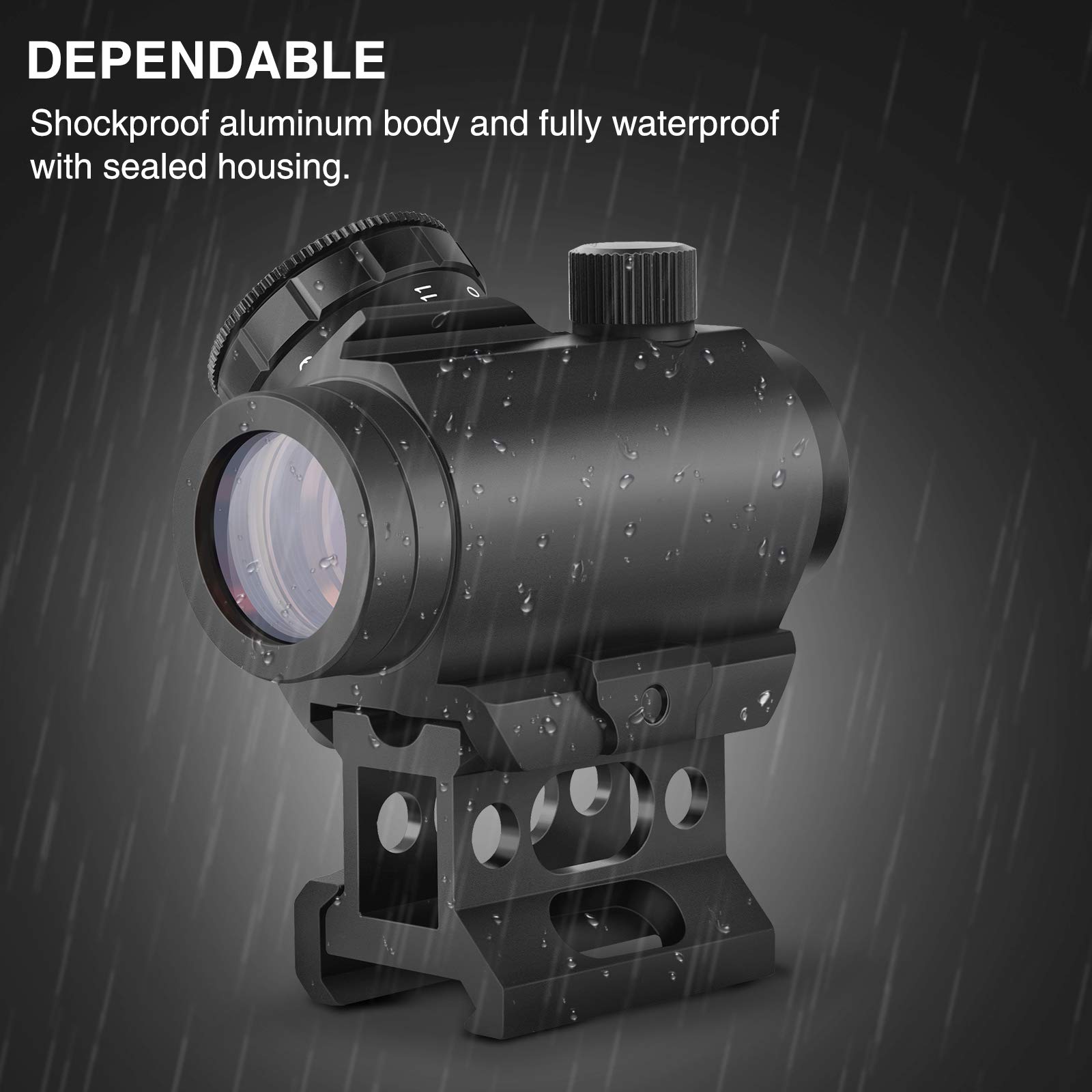 Snapklik.com : MidTen 2MOA Red Dot Sight 1x25mm Reflex Sight Waterproof ...