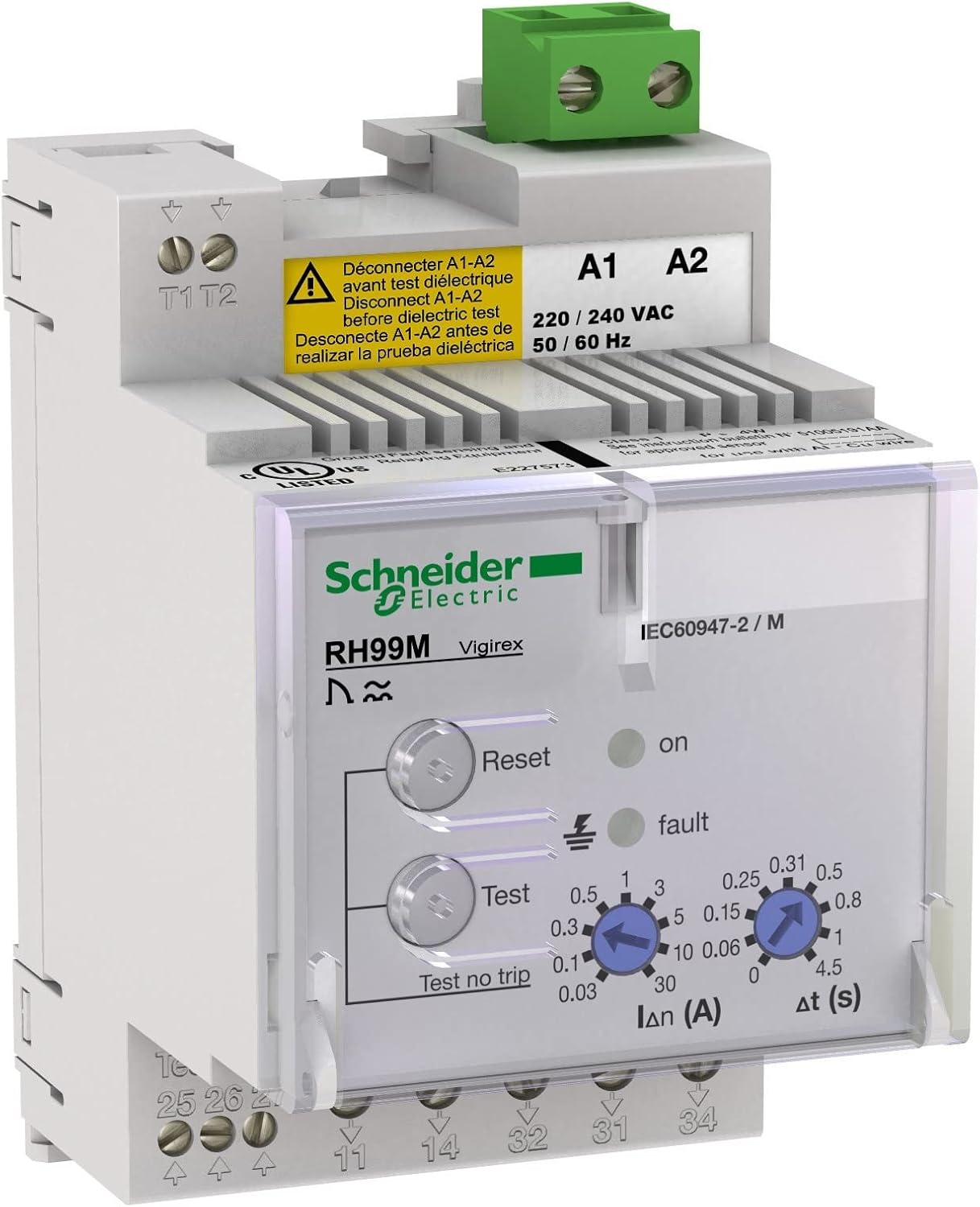 Schneider Electric 56190 EARTHLEAKAGE Relay RH99M with AU to MATI ...