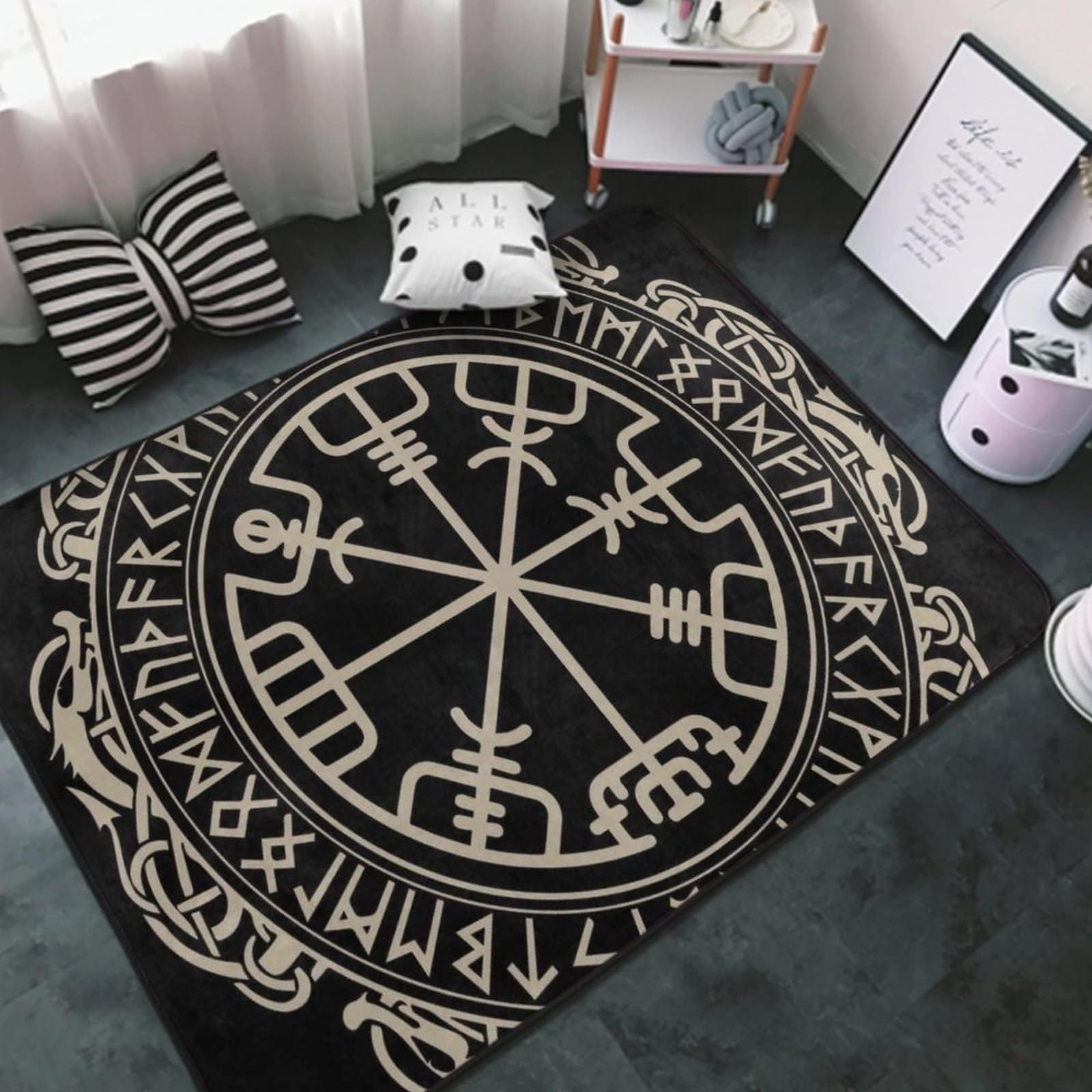 Amazon.com: Viking Area Rug for Bedroom Living Room, Vegvisir Yggdrasil ...