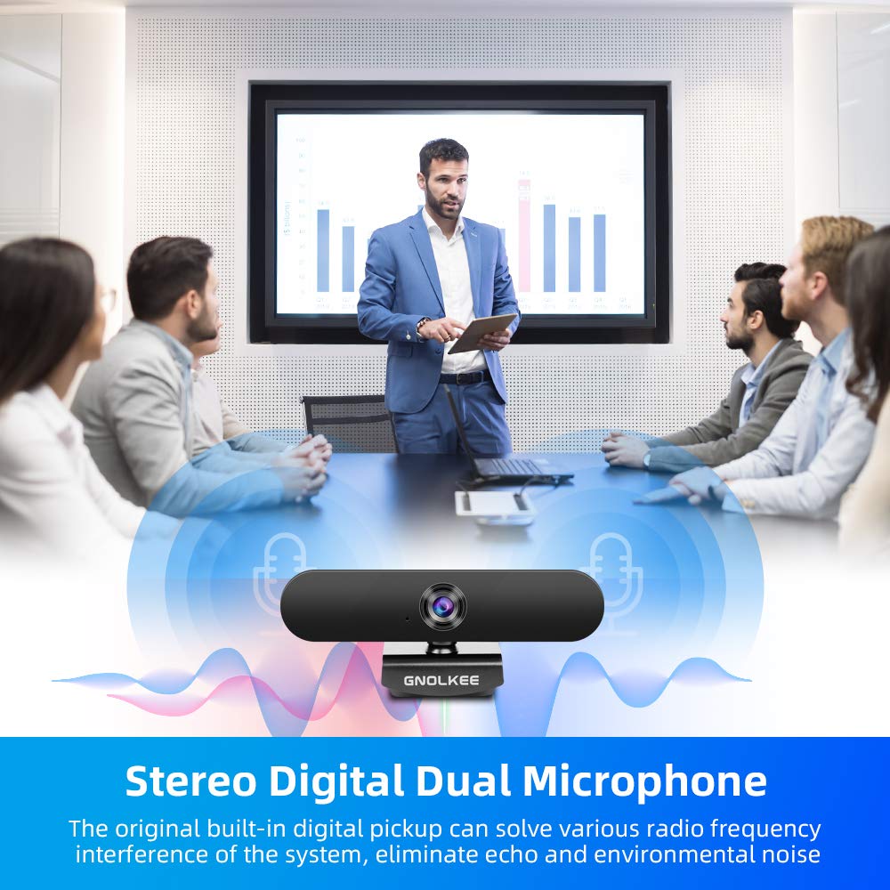 Buy Webcam 4K, Gnolkee 8MP Computer Camera with Microphone and Privacy ...