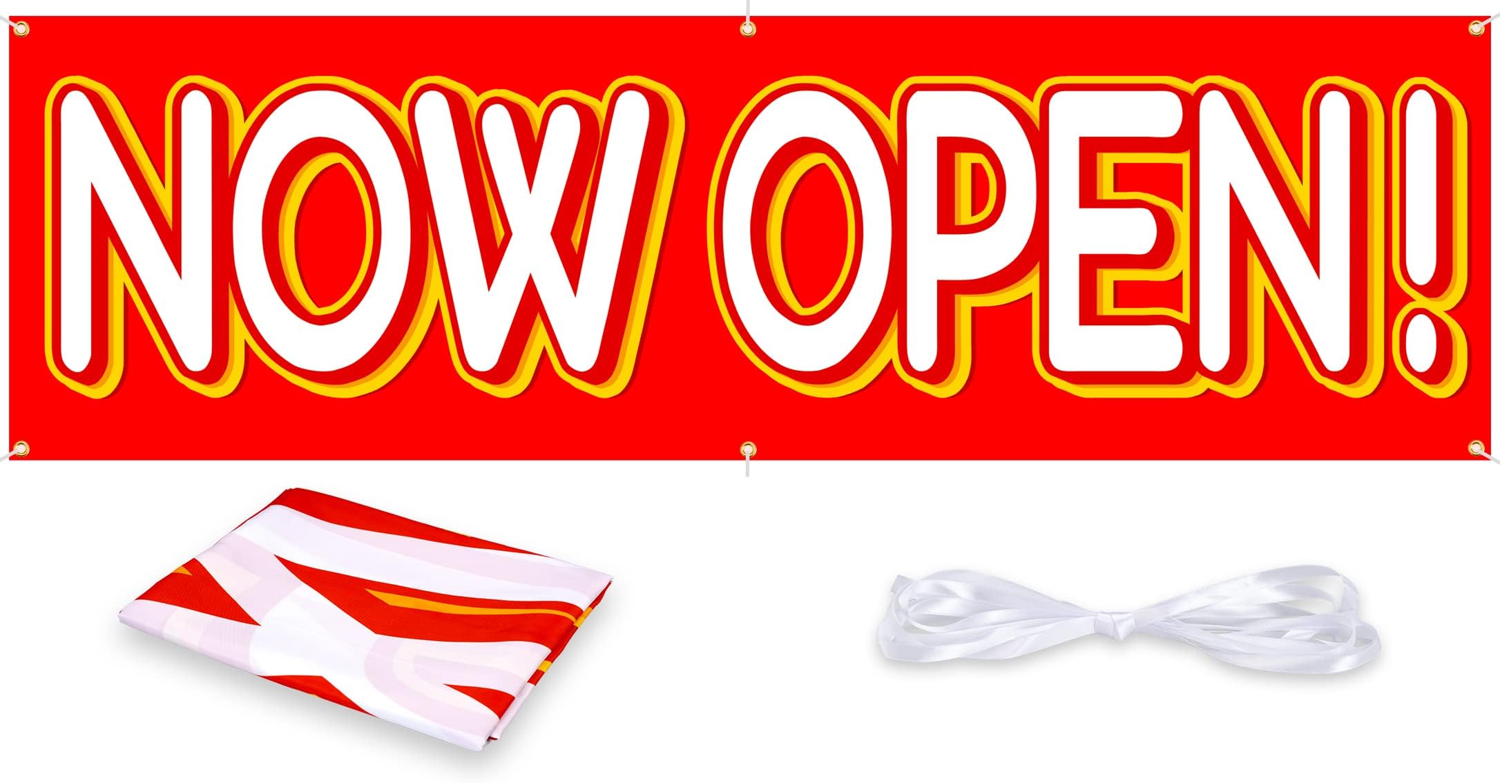 Amazon.com: Now Open Banner Sign for Business, Large Open Flag ...