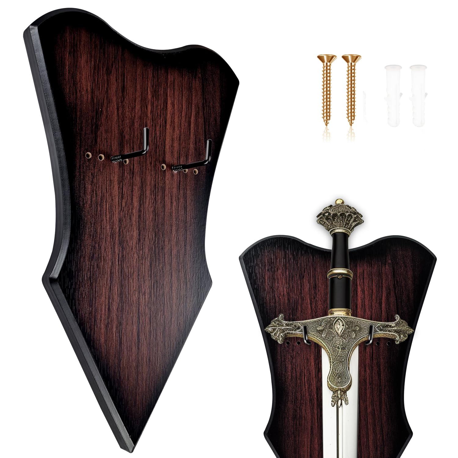 Amazon.com: FLURSAILE Sword Plaque Wall Mount Vertical Sword Display ...