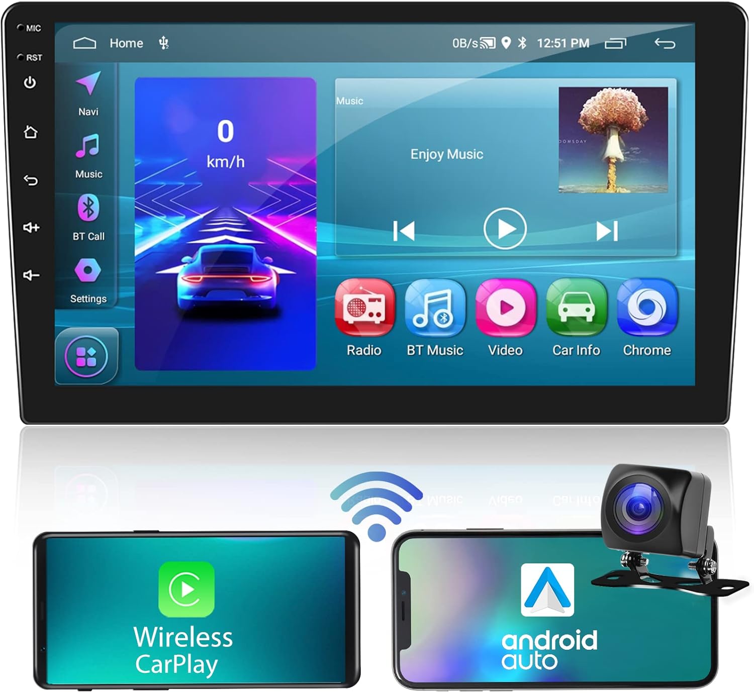 Amazon.com: 2G+32G Wireless Carplay 10.1" Android 11 Car Stereo-Double ...