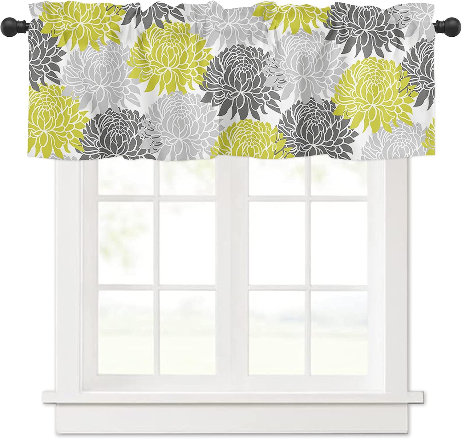 Amazon.com: Houseall Valances for Window Elegant Daisy Flower Valance ...