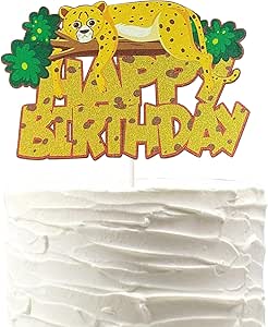 Amazon.com: Cheetah Cake Topper Cheetah Happy Birthday Cupcake Toppers ...
