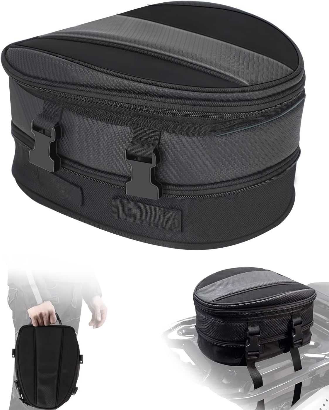 JFG RACING Motorcycle Tail Bag,Universal 11.5L Multifunctional Rear ...