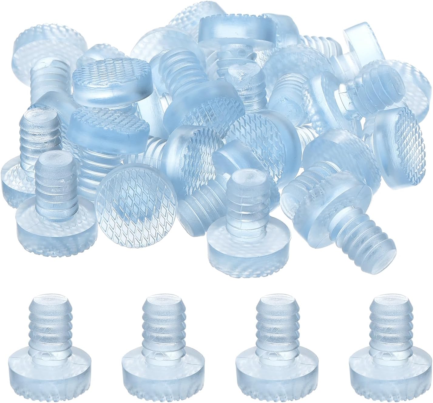 uxcell 26Pcs Glass Table Top Bumpers with Stem, 8mm/0.31Inch Clear ...