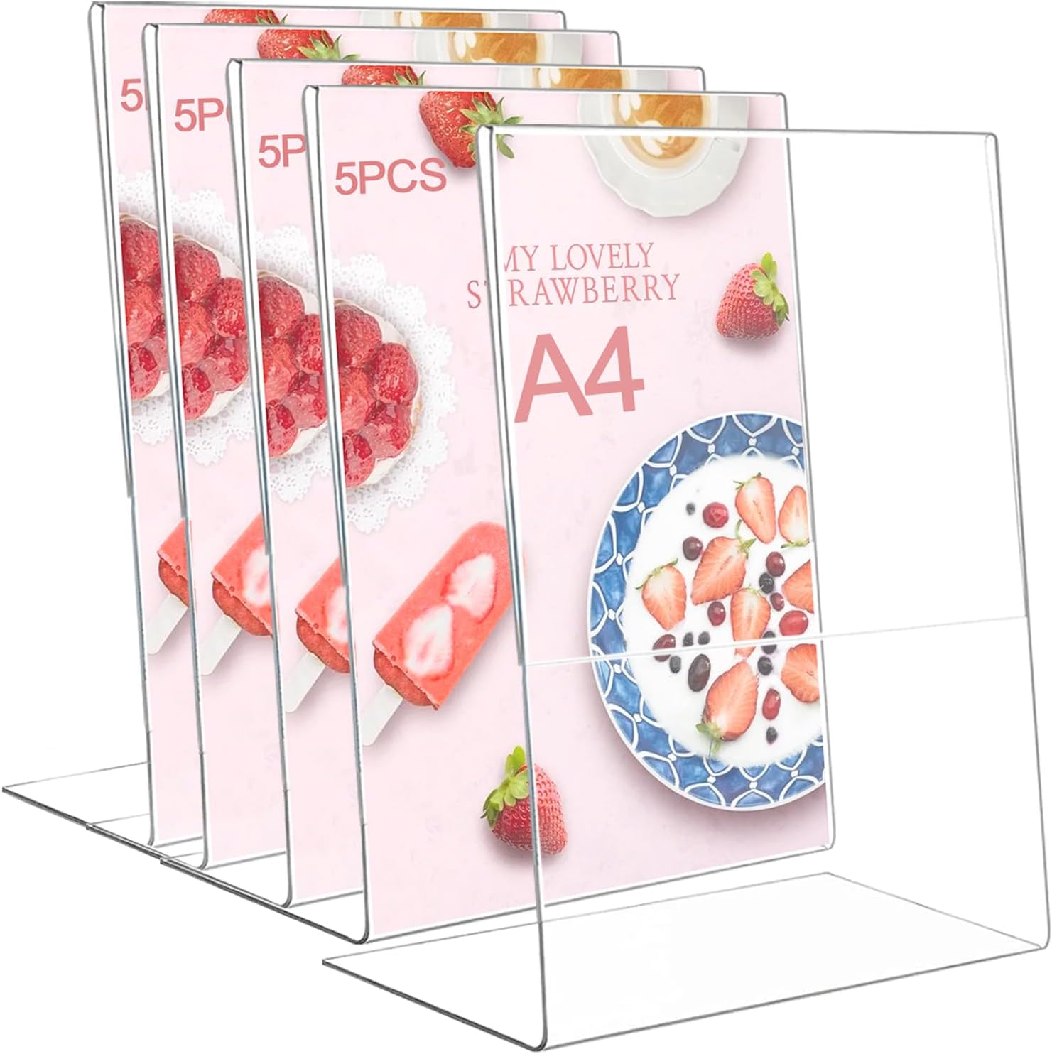 LOSYHU A4 Acrylic Sign Holder L-Shape Clear Poster Menu Holders for ...