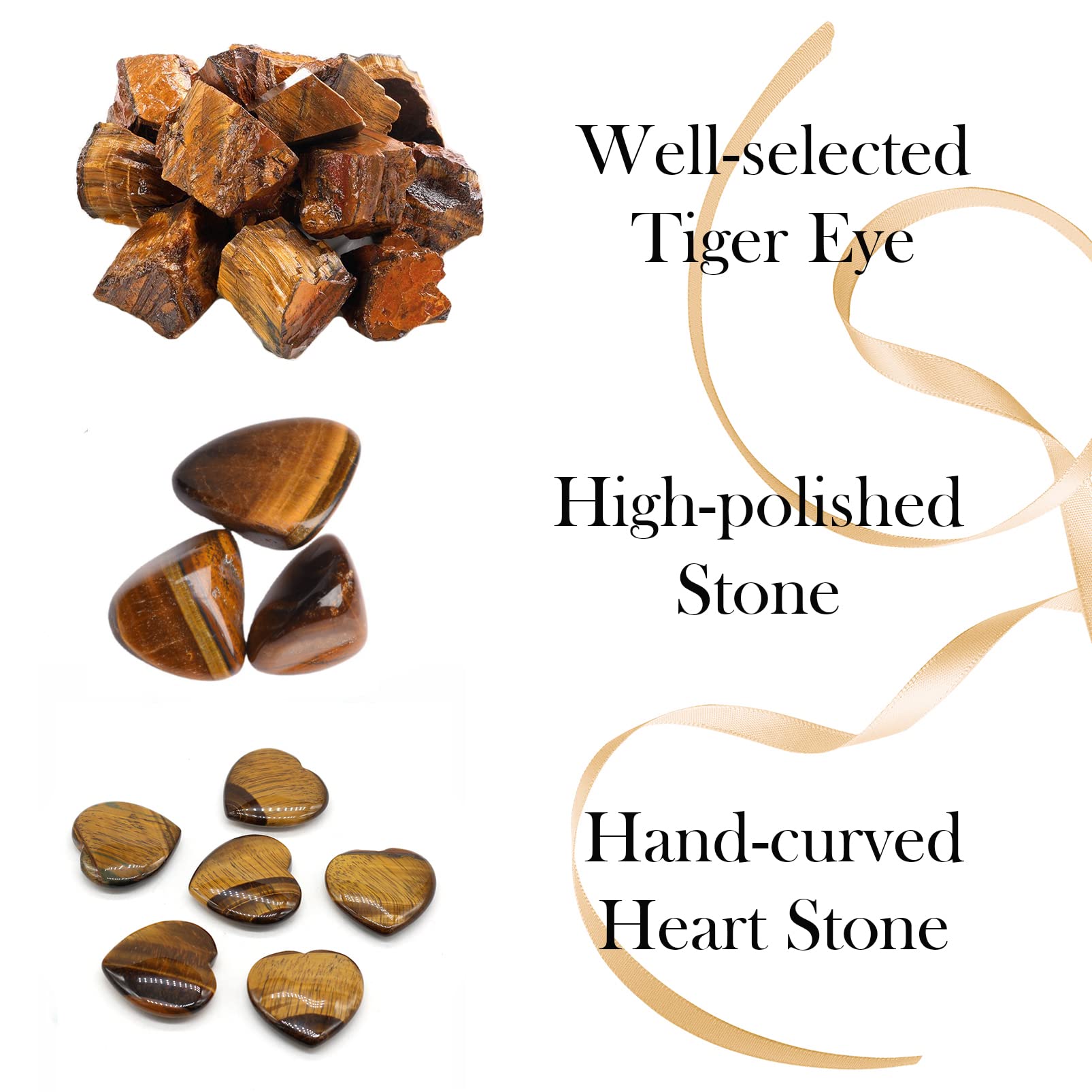 Tiger Eye Heart Shaped Puffy Love Palm Stone Natural Chakra Healing ...