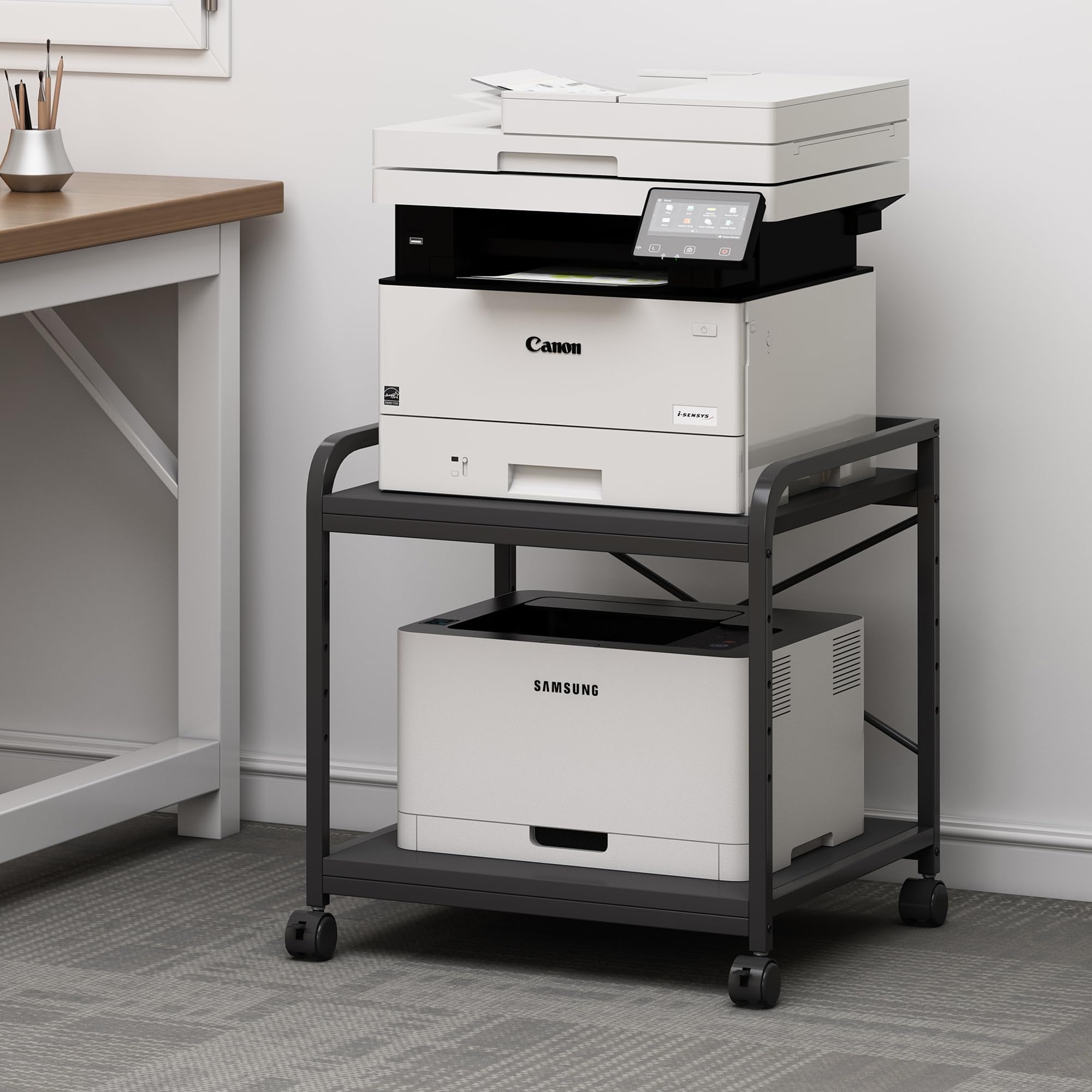 Amazon.com: YAOHUOO 22"x15" Large Printer Stand with Storage Drawer, 2 ...