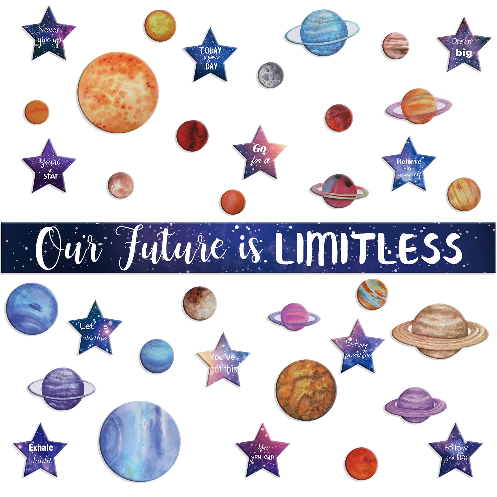 Amazon.com : Kosiz 97 Pcs Space Classroom Bulletin Board Decorations ...