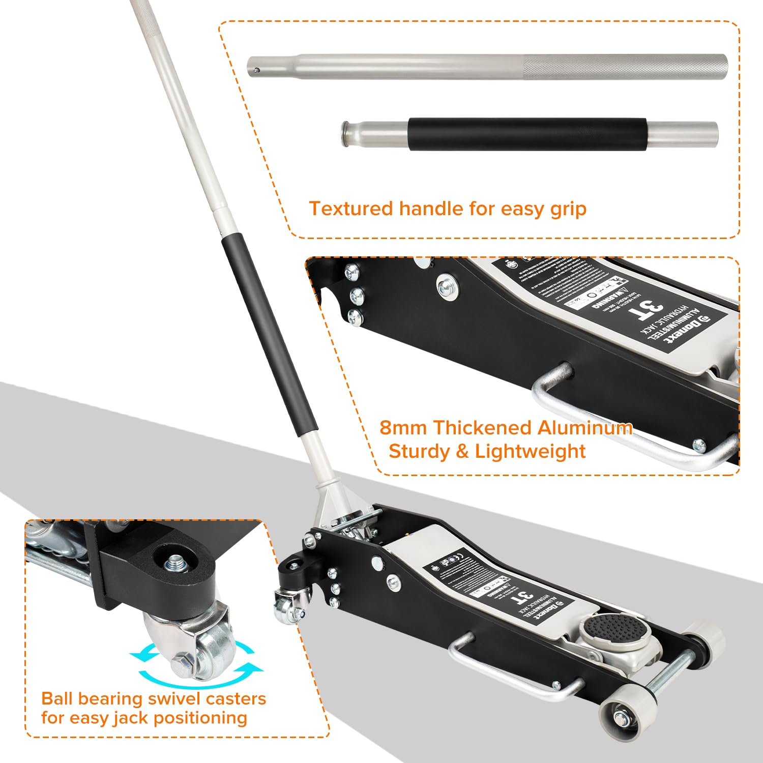 Snapklik.com : Donext 3 Ton Low Profile Racing Floor Jack - Aluminum ...