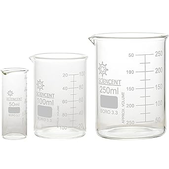 Amazon.com: Sciencent Glass Beaker Sets (3, Range of 3) : Industrial ...