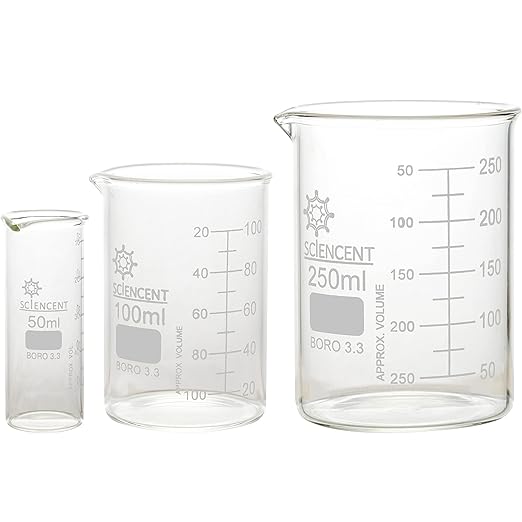 Amazon.com: Sciencent Glass Beaker Sets (3, Range of 3) : Industrial ...