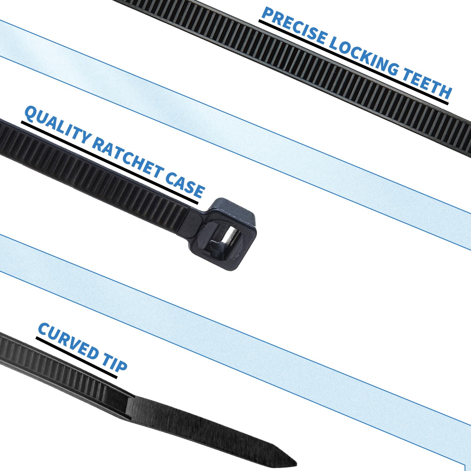 Snapklik.com : Zip Ties 6 Inch 500 Pack Black - Heavy Duty 33lbs ...