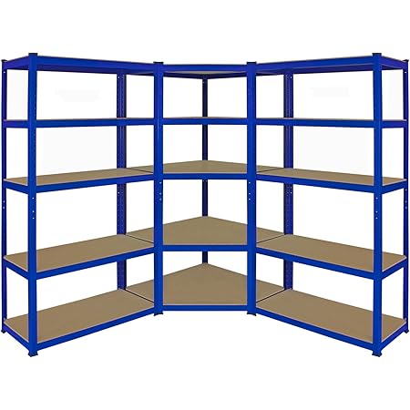 Heavy Duty Garage Corner shelving kit, 1 Corner unit 1800mm x 900mm x ...