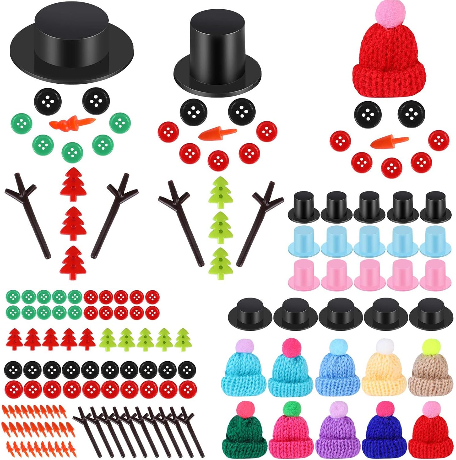 Amazon.com: Souarts 645 PCS Christmas Snowman Kit Snowman Buttons Mini ...