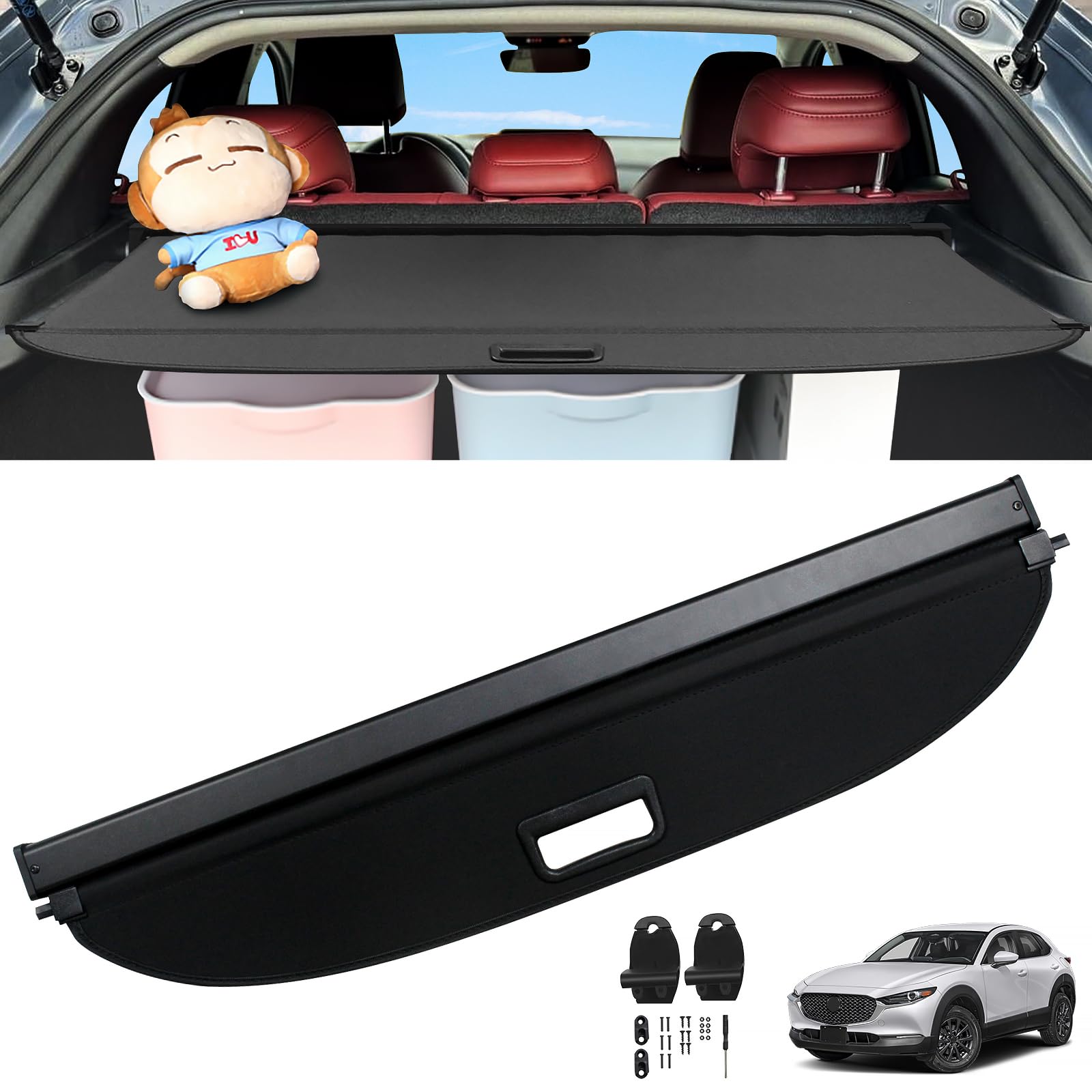 Snapklik.com : Cargo Screen Cargo Cover Retractable Trunk Security Cover