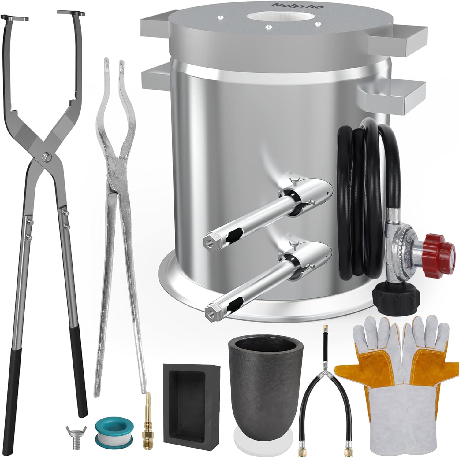 Amazon.com: Nelyrho 12KG Large Propane Melting Furnace Kit with Two ...
