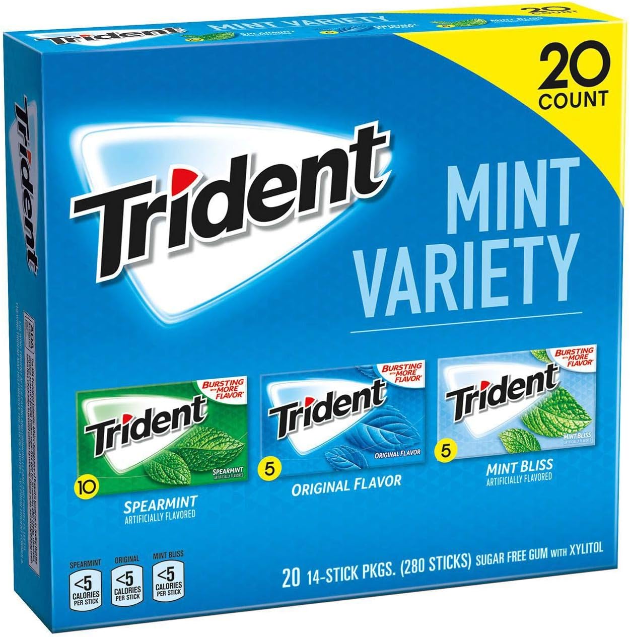 Amazon.com: Trident Original Flavor Sugar Free Gum, 14 Pieces (Pack of ...