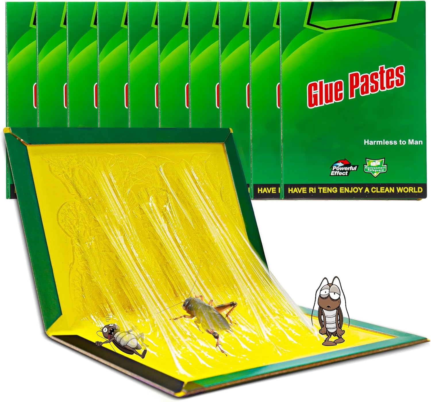 10 Packs 12.4 Inch x 8.2 Inch Sticky Traps Glue Pads, Extra Strong Glue ...