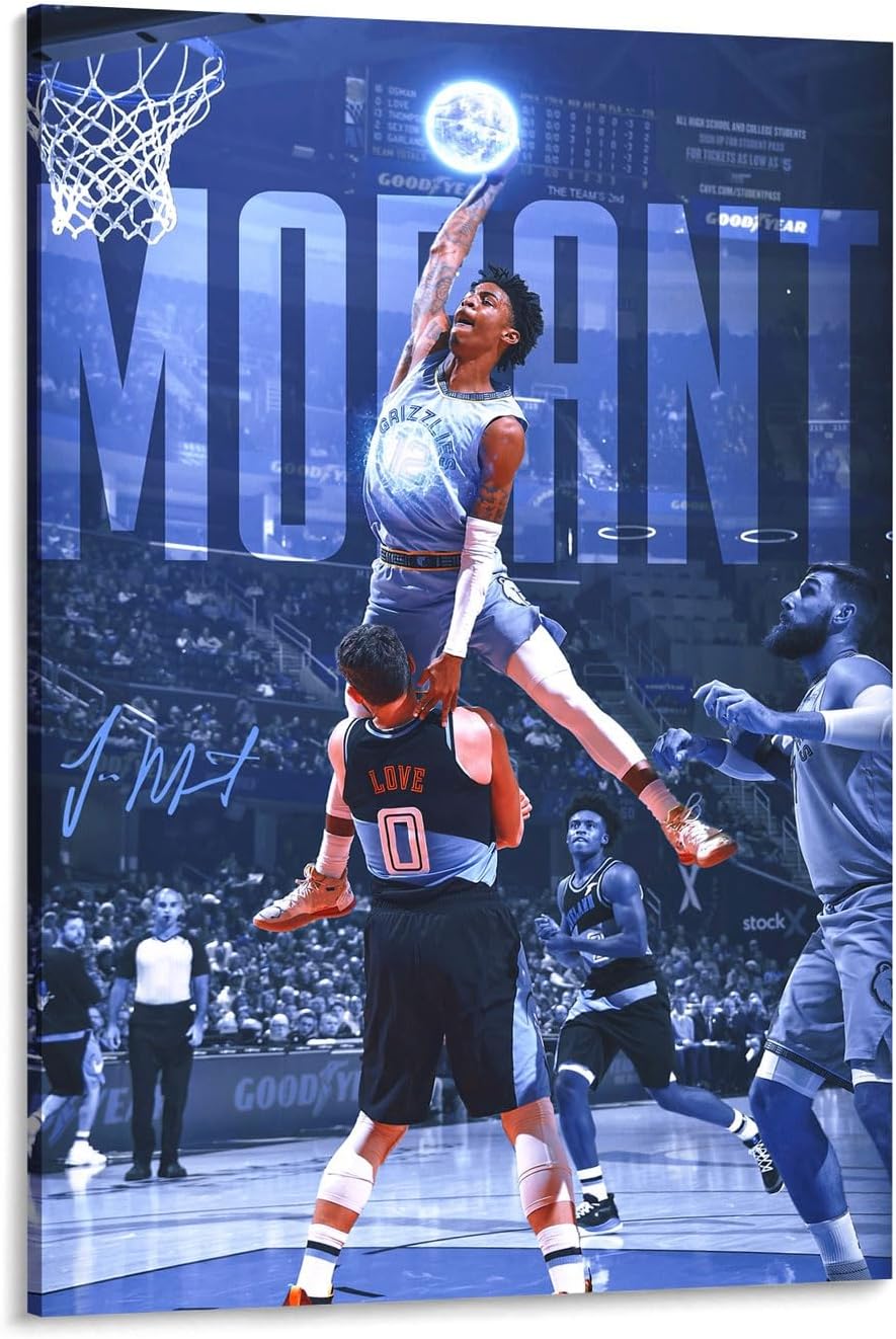 Amazon.com: Ja Morant Poster Basketball Poster Canvas Art Painting ...